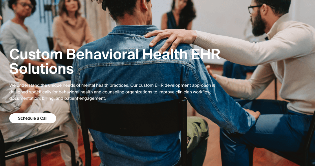 Custom EHR for Mental Health Providers - Mental Health EHR Software Development Services